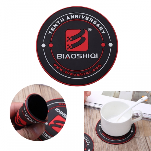3D Look Round Non-slip and Heat Resistant PVC Drink Coasters