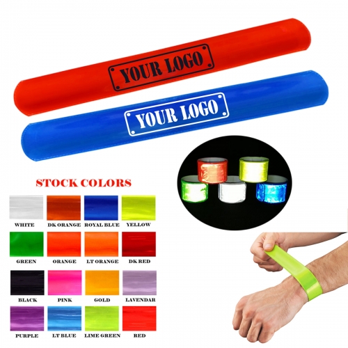 Custom Printed PVC reflective safety vinyl slap wristband & leg strap ...