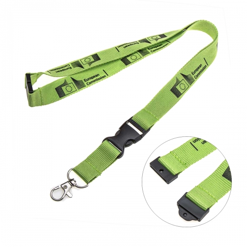 1" Width Custom silkscreened nylon polyester lanyard with Detachable ...