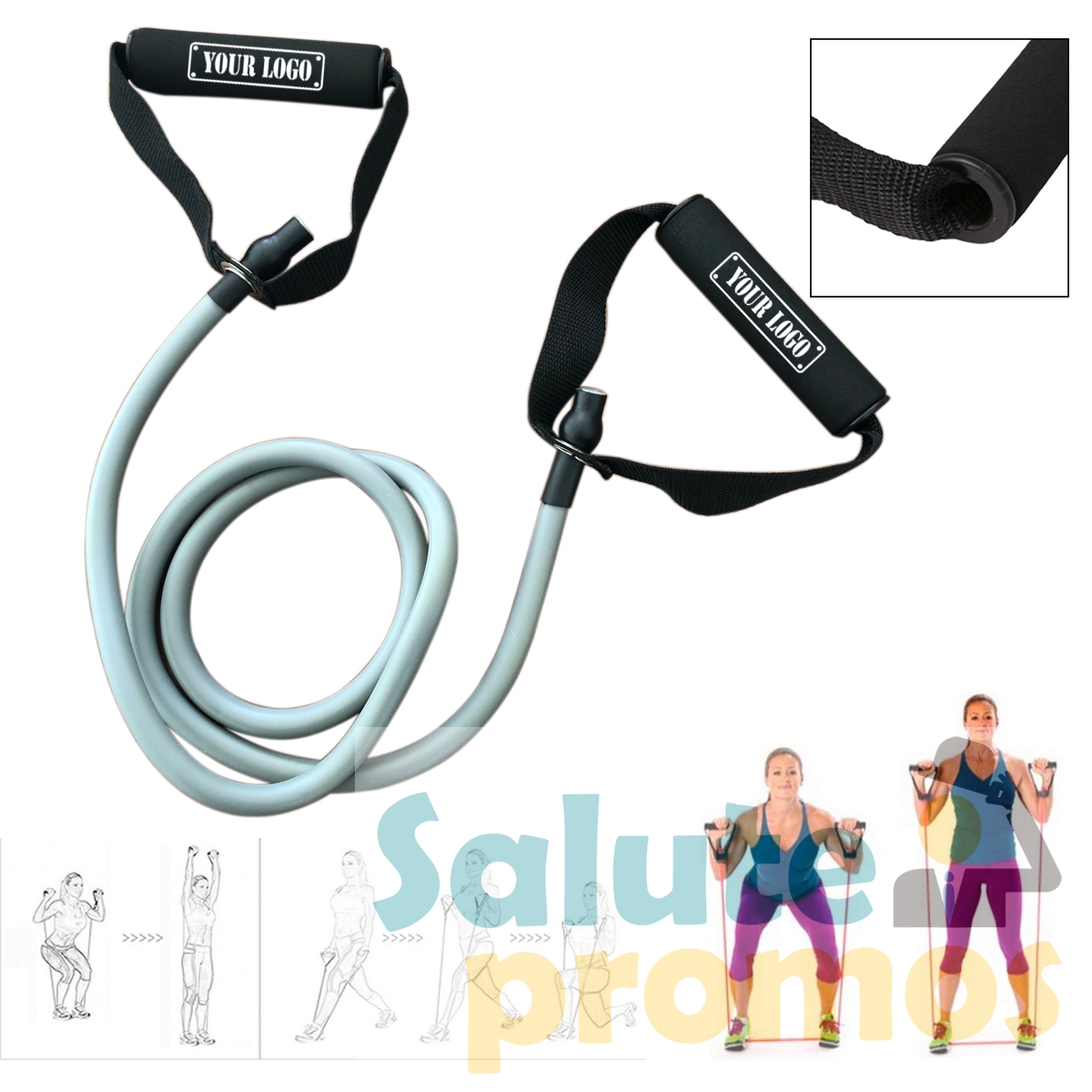 24lbs – 28lbs Resistance Exercise Band - Gray,Gym Bands
