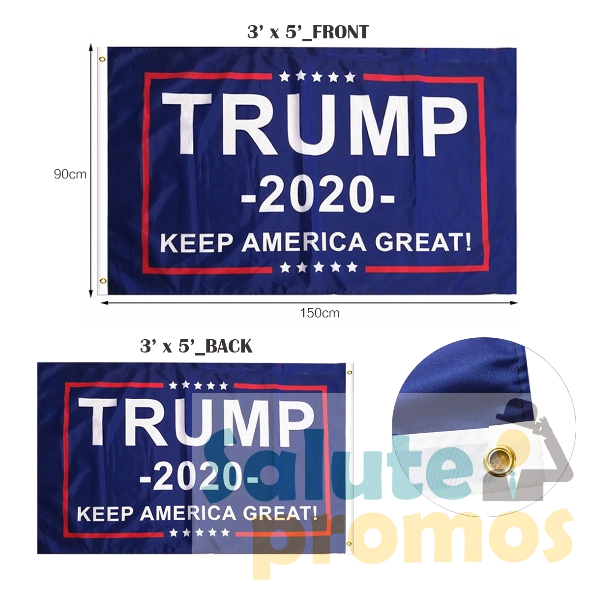 3' x 5' Heavy Duty Custom Polyester Double Sided Flag